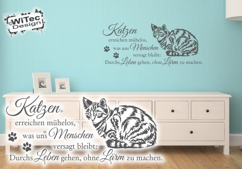 Wandtattoo Katze Zitat Pfoten Wandaufkleber Wandtattoo Katze Zitat Pfoten Wandaufkleber
