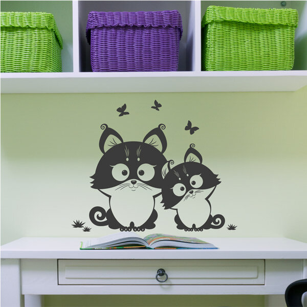 Katze Schmetterling Katzen Wandtattoo Wandaufkleber Kinderzimmer Katze Schmetterling Katzen Wandtattoo Wandaufkleber Kinderzimmer