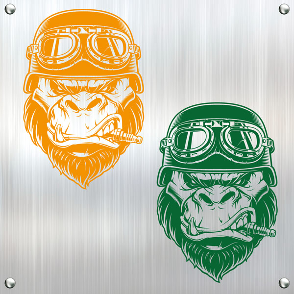 Autoaufkleber Aufkleber Biker Gorilla Affe Motorradhelm | abc-aufklebe