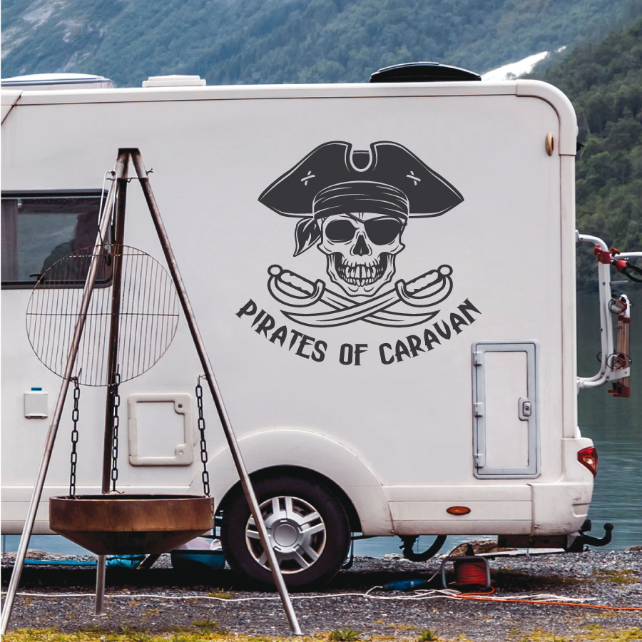 Wohnmobil Aufkleber Pirates of Caravan | abc-aufkleber.de